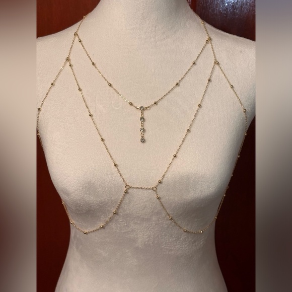 Unbranded | Jewelry | Golden Chest Chain Body Chain Sexy Bikini Chain ...